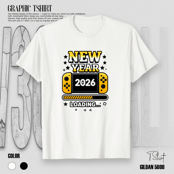 Countdown Loading Screen Gamer Style Welcoming 2026 New Year Unisex T ...