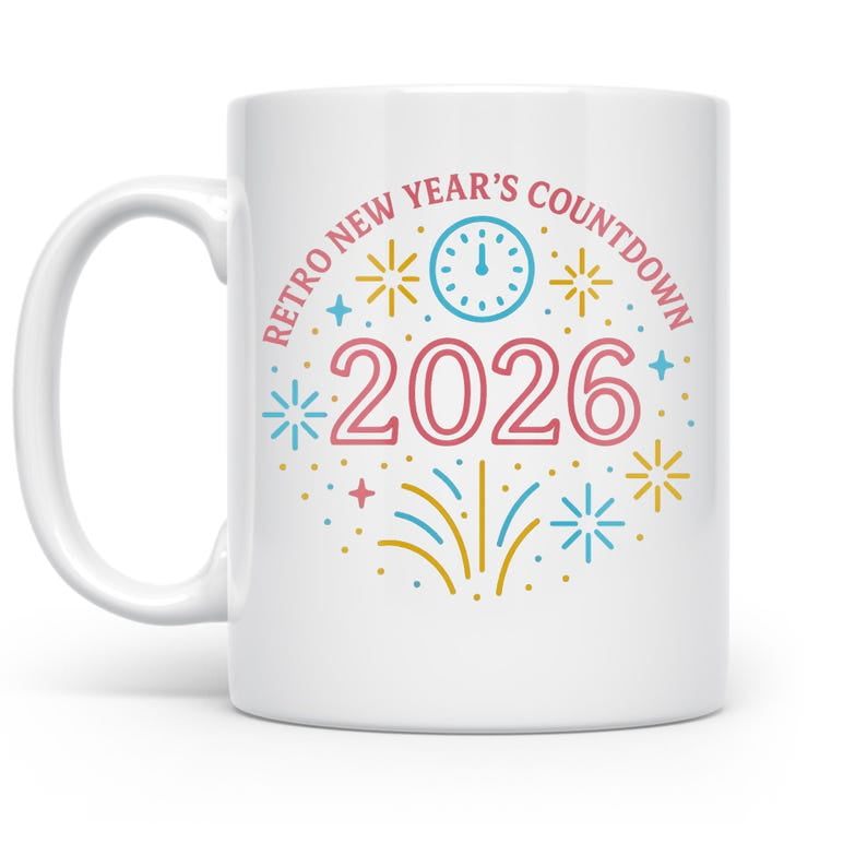Countdown Mug Neon Clock and Fireworks Design (Ceramic Cup) - Walmart.com