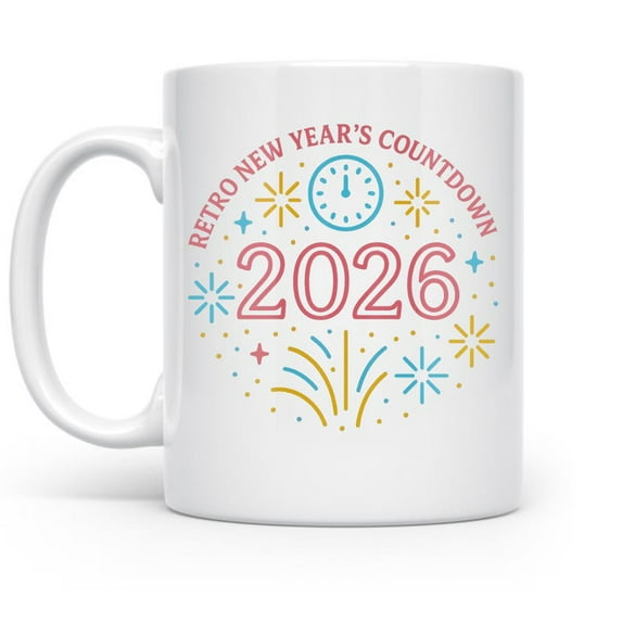 Countdown Mug Neon Clock and Fireworks Design (Ceramic Cup) - Walmart.com