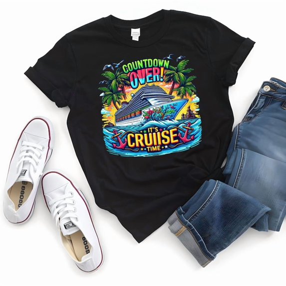Countdown Over It's Curise Time Shirt Family Vacation Matching Group ...