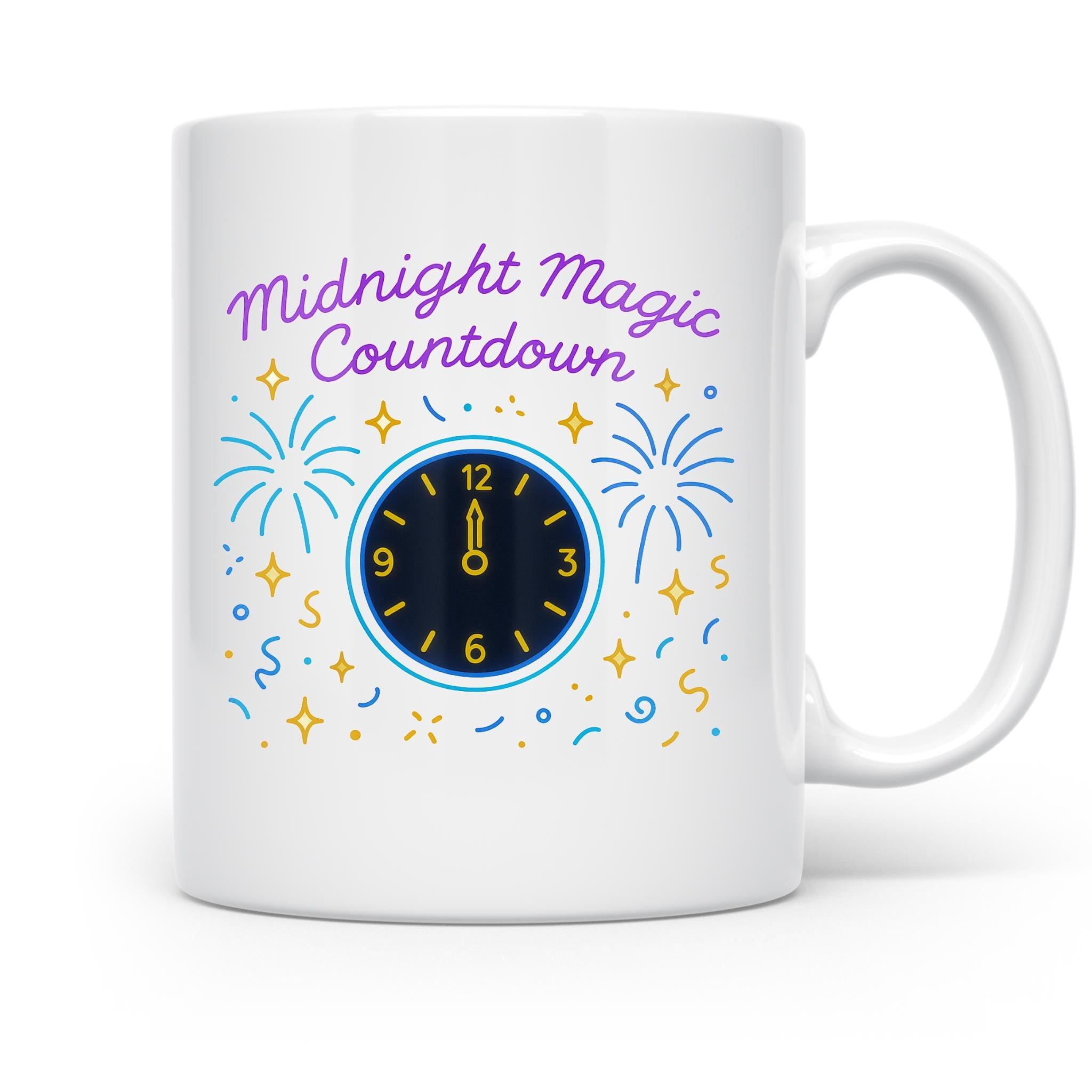 Countdown Party 11 oz Coffee Mug - New Year Celebrations White Ceramic ...