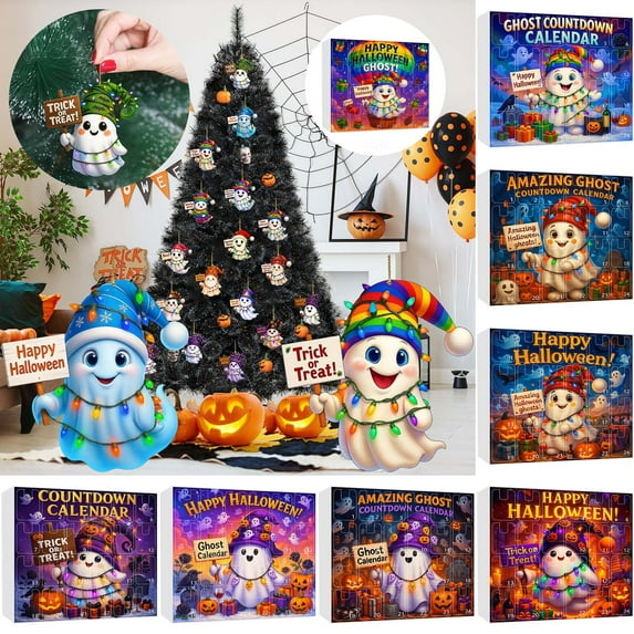 Countdown Sets 2 Halloween 2D Flat Print Hanging Ornaments AI Printed ...