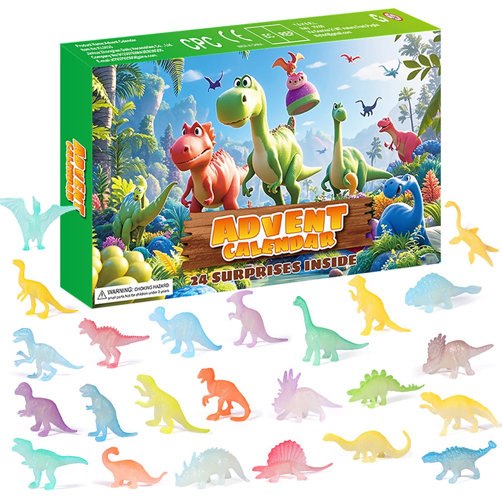 Countdown Sets 24 Piece Temperature Changing Dinosaur Set for Children 24 Day Countdown Calendar ...