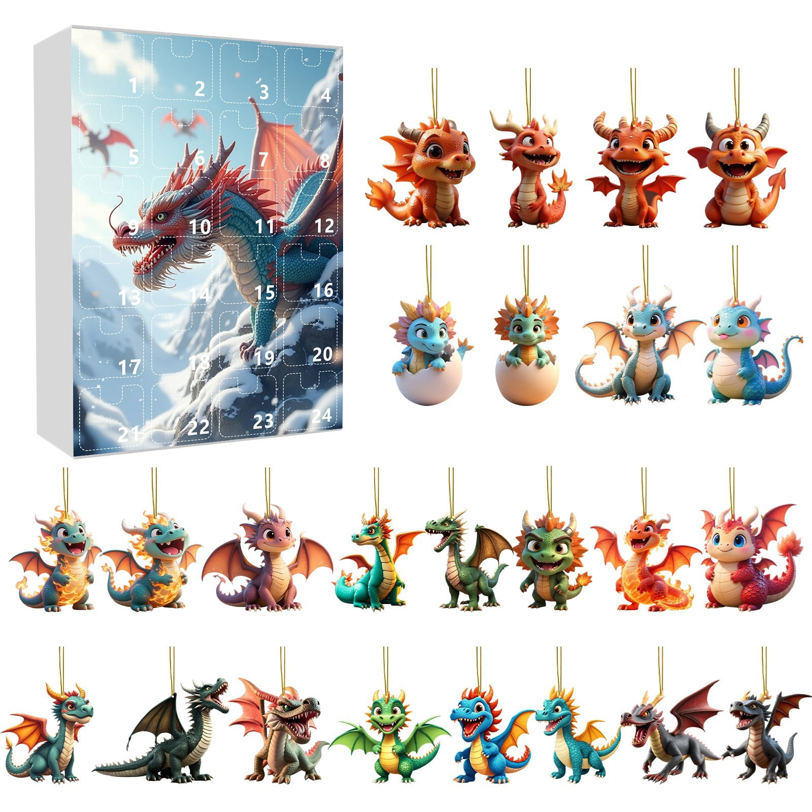 Countdown Sets 2D Interesting Ornaments Countdown Calendar for Indoor ...