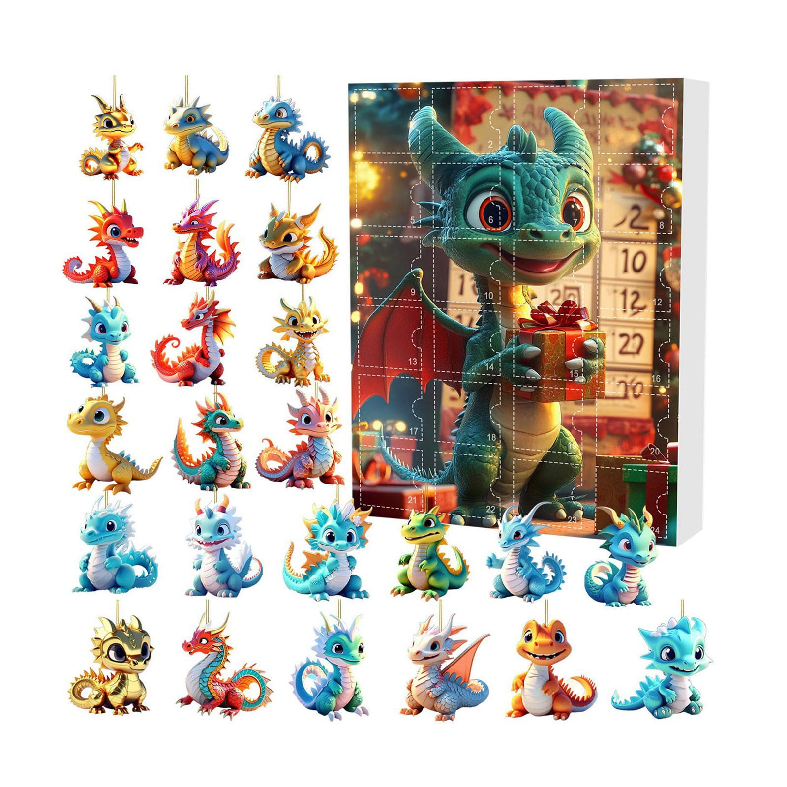 Countdown Sets Christmas Advent Calendar Cute Flying Pendant Acrylic 2D ...