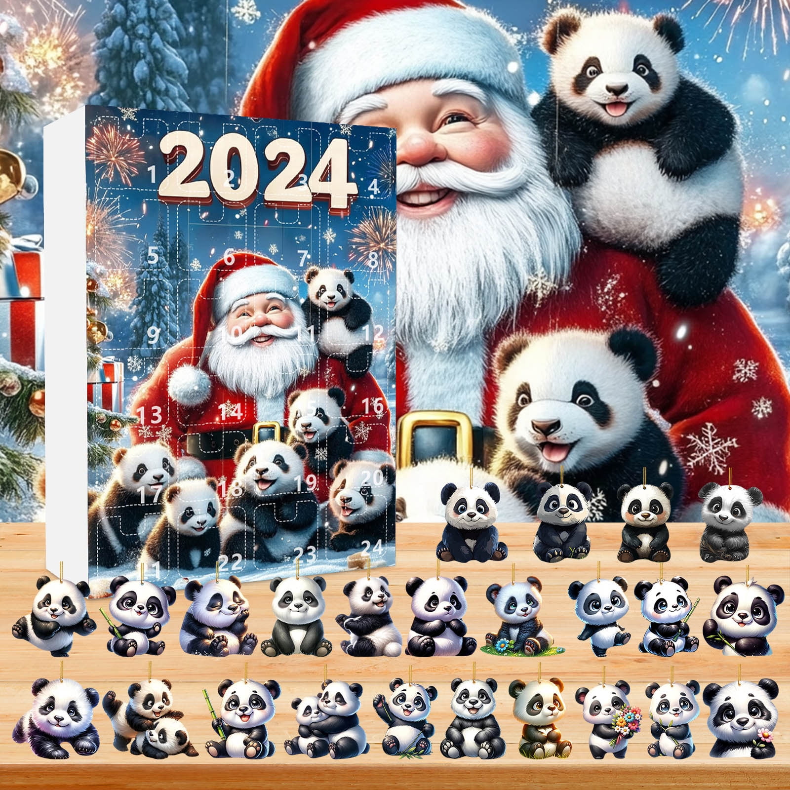 Countdown Sets Christmas Home 2024 Holiday Advent Calendar 2D Panda Set ...