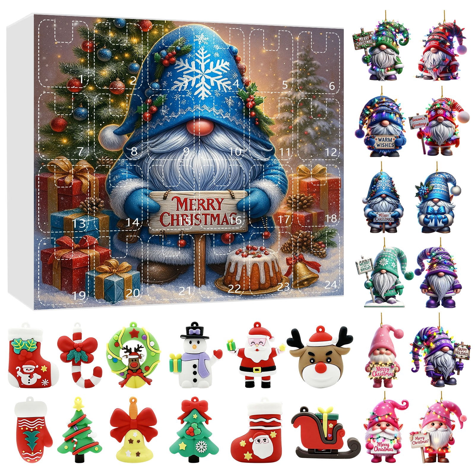 Countdown Sets Collector Calendar 24 Mystery Surprises 2D/3D Keychain ...