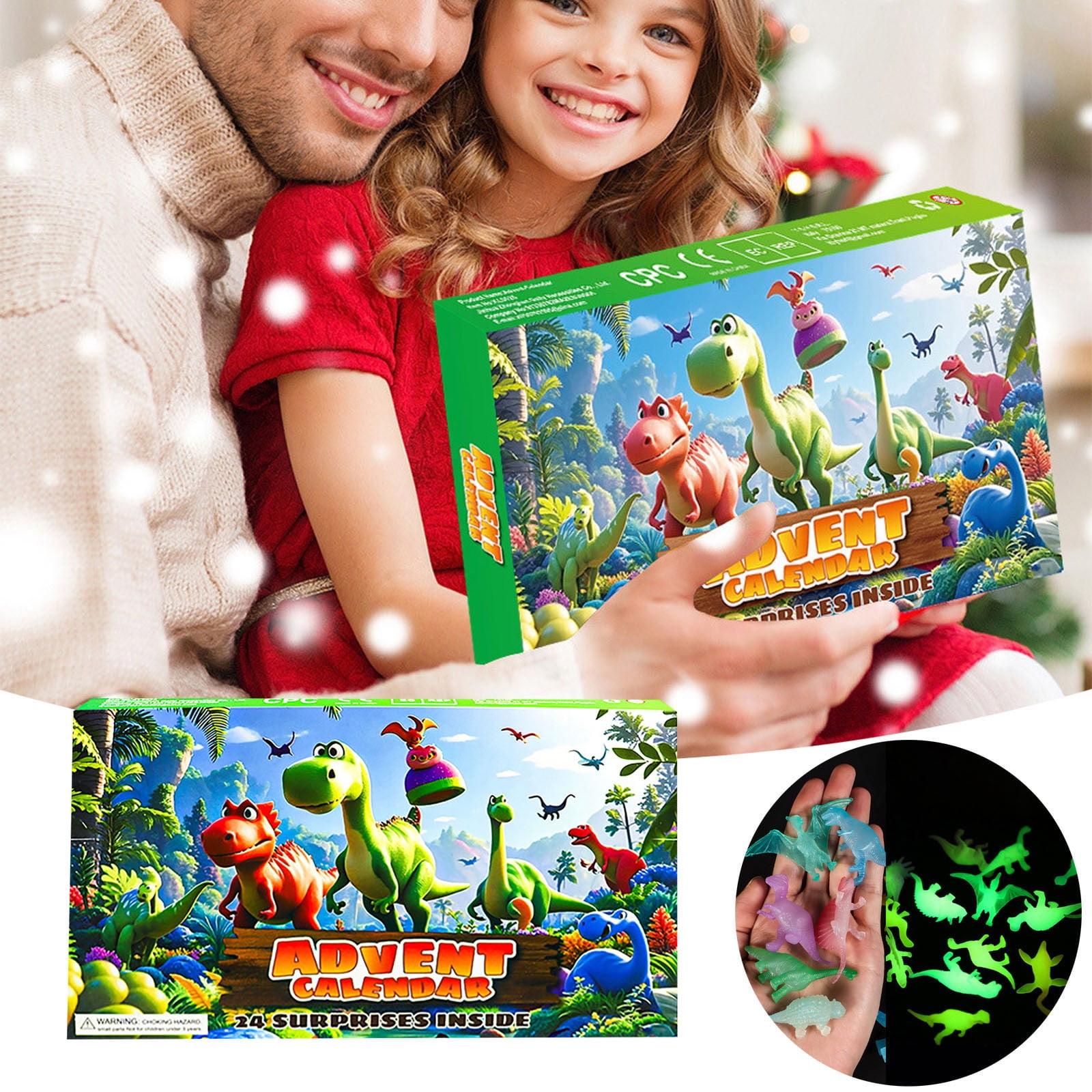 Countdown Sets Dinosaur Series Toys for Children 24 Small Surprise Toys Advent Calendar for Boys ...