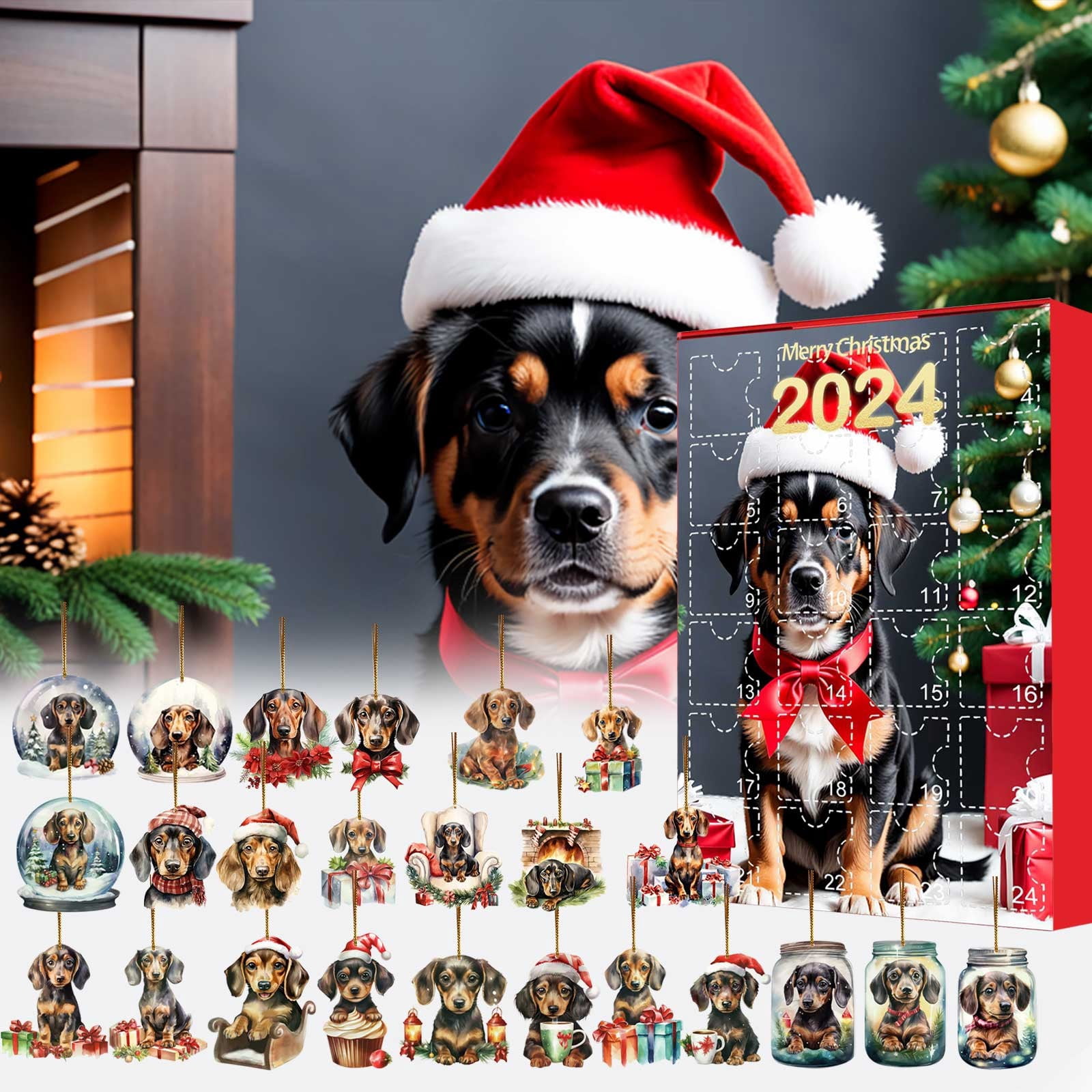 Countdown Sets – Exclusive Christmas Acrylic 2D Dog Charm Pendants ...