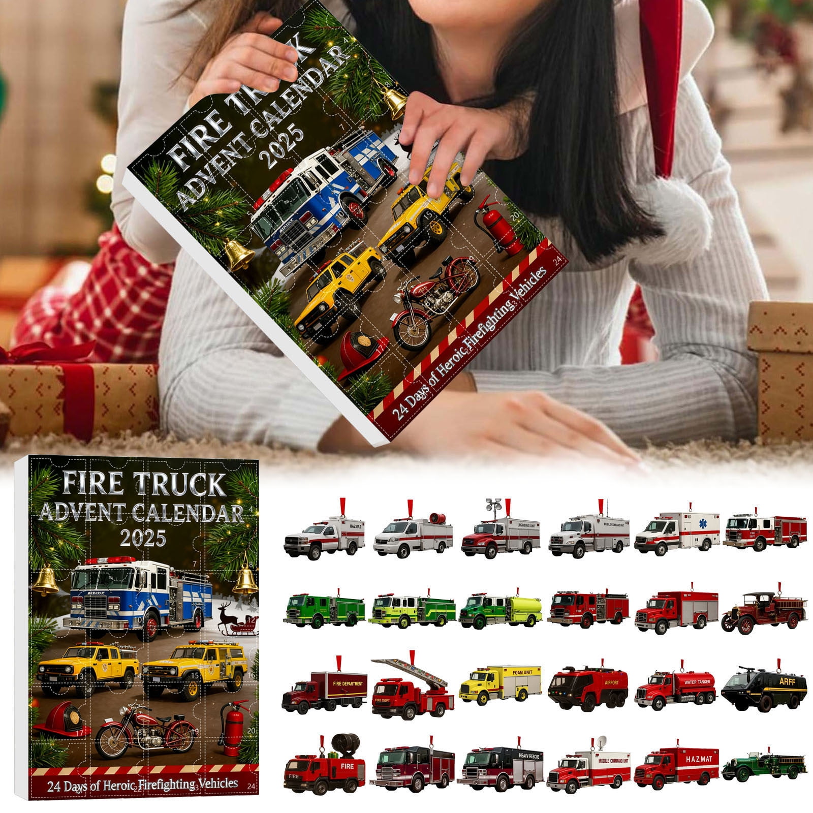 Countdown Sets Fire Truck Advent Calendar 2025 24 Day Countdown ...
