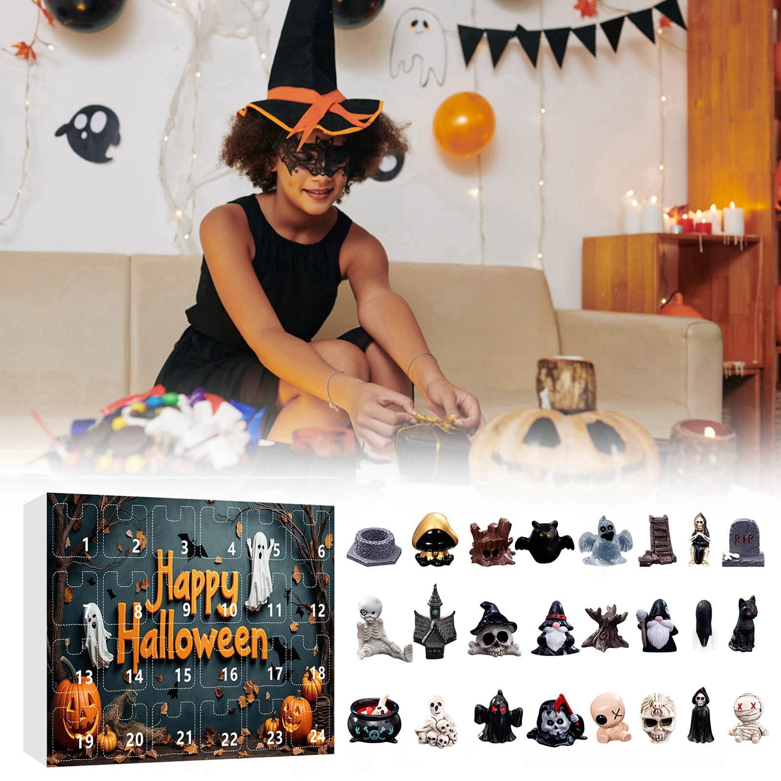 Countdown Sets Halloween Countdown Calendar Surprise Blind Set with 24 ...
