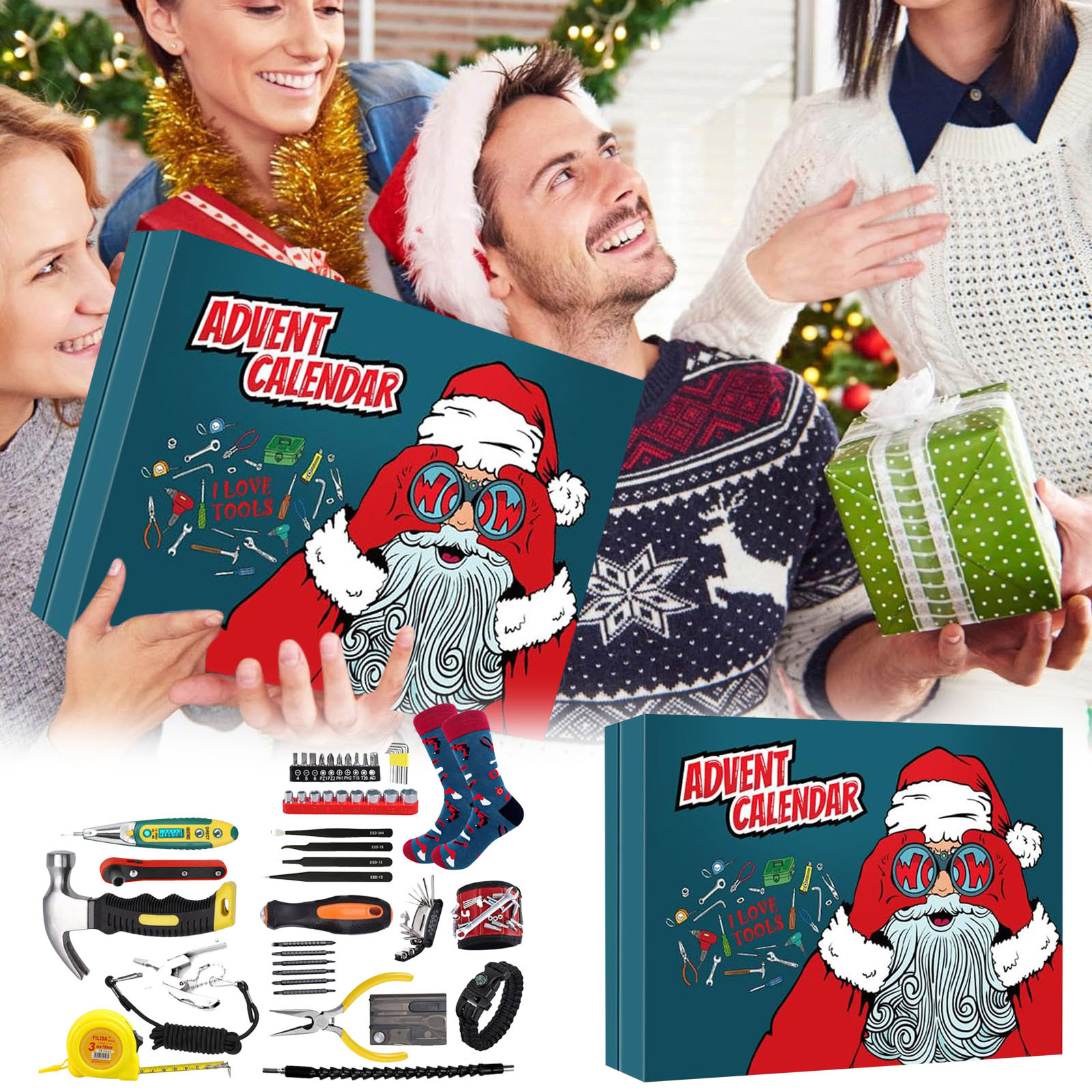 Countdown Sets Hand Tool Advent Calendar for Men Teen Boys Christmas 24 ...