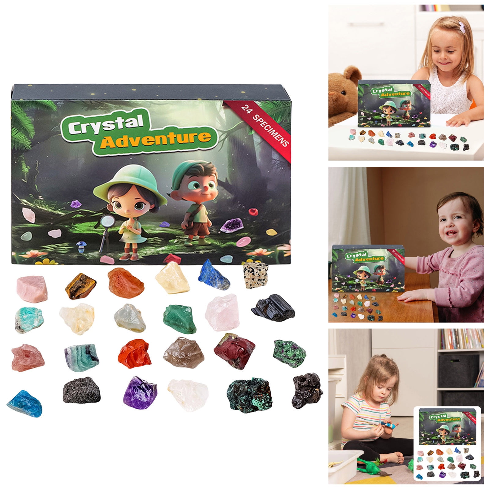 Countdown Sets Natural 24 Grid Stone Label Set for Educational Science ...
