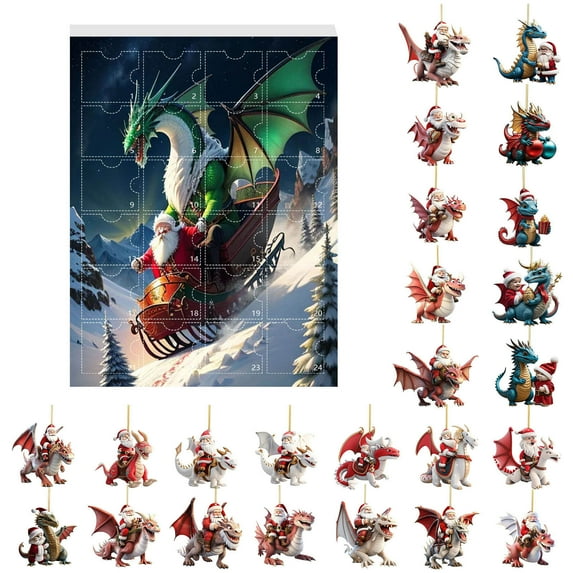 Countdown Sets for Home 2D Christmas Ornaments Advent Calendar Holiday ...