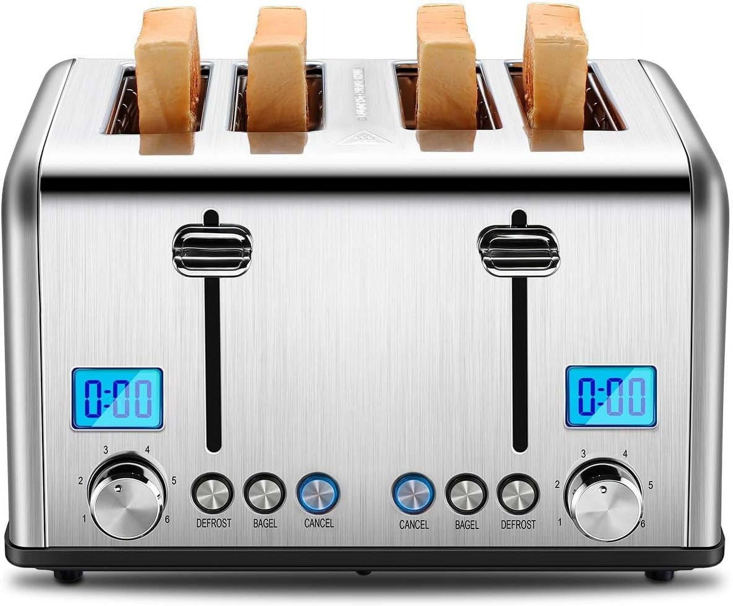 Countdown Stainless 4 Slice Toaster with Bagel, Defrost, Cancel ...
