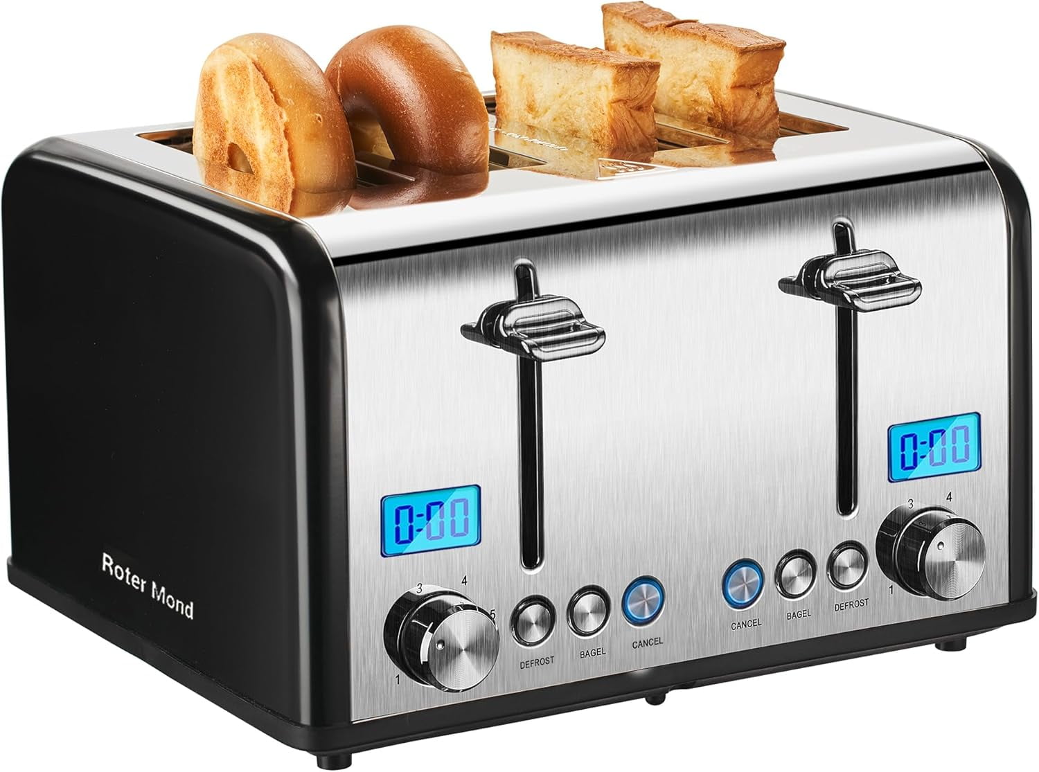 Countdown Stainless Steel 4 Slice Toaster with Bagel, Defrost, Cancel ...