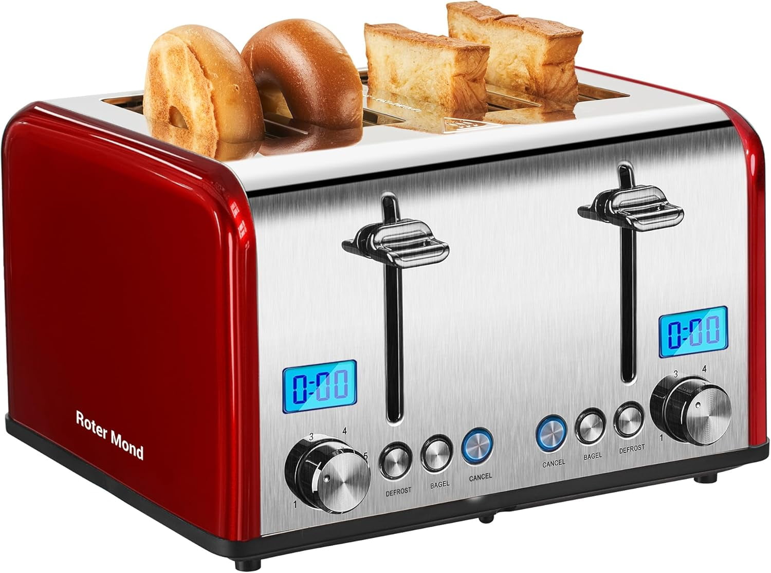 Countdown Stainless Steel 4 Slice Toaster with Bagel, Defrost, Cancel ...