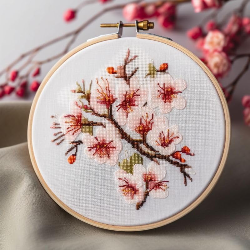 Counted Easy Cross Stitch Kits Plum Blossom Color Stamped Embroidery ...