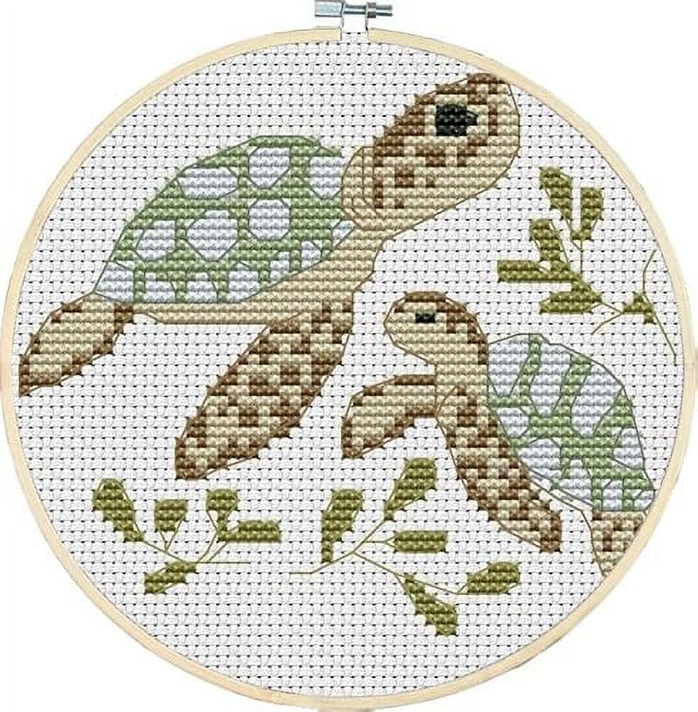 Counted Easy Cross Stitch Kits Sea Turtles Color Stamped Embroidery for ...
