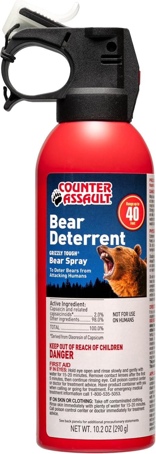 Counter Assault Bear Spray - Bears, Mountain Lions, Coyotes - Long ...