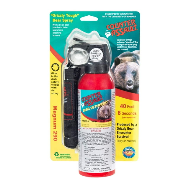Counter Assault 10.2 oz Bear Spray with Holster - 40ft Range, Effective ...