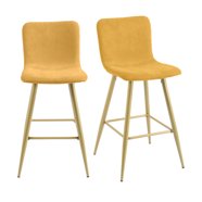 CHITA Swivel Counter Height Bar Stool Chairs Set of 2, 27.4" Faux ...