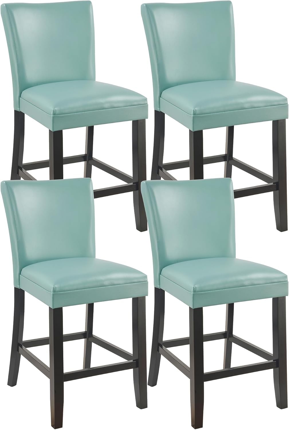Counter Bar Stools 24 inch Seat Height Faux Leather Barstools with High ...