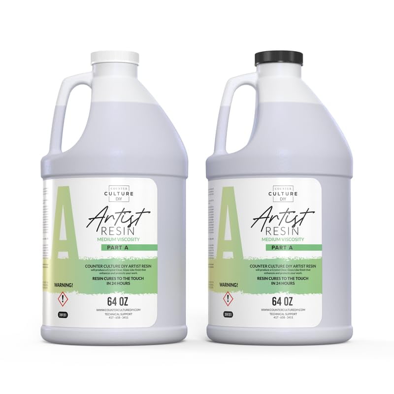 Counter Culture DIY Clear Artist Resin, Medium Viscosity, 1 Gallon Kit ...