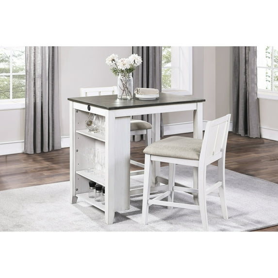 Counter Height 3-piece Dining Set | Transitional Style, Wood Material ...