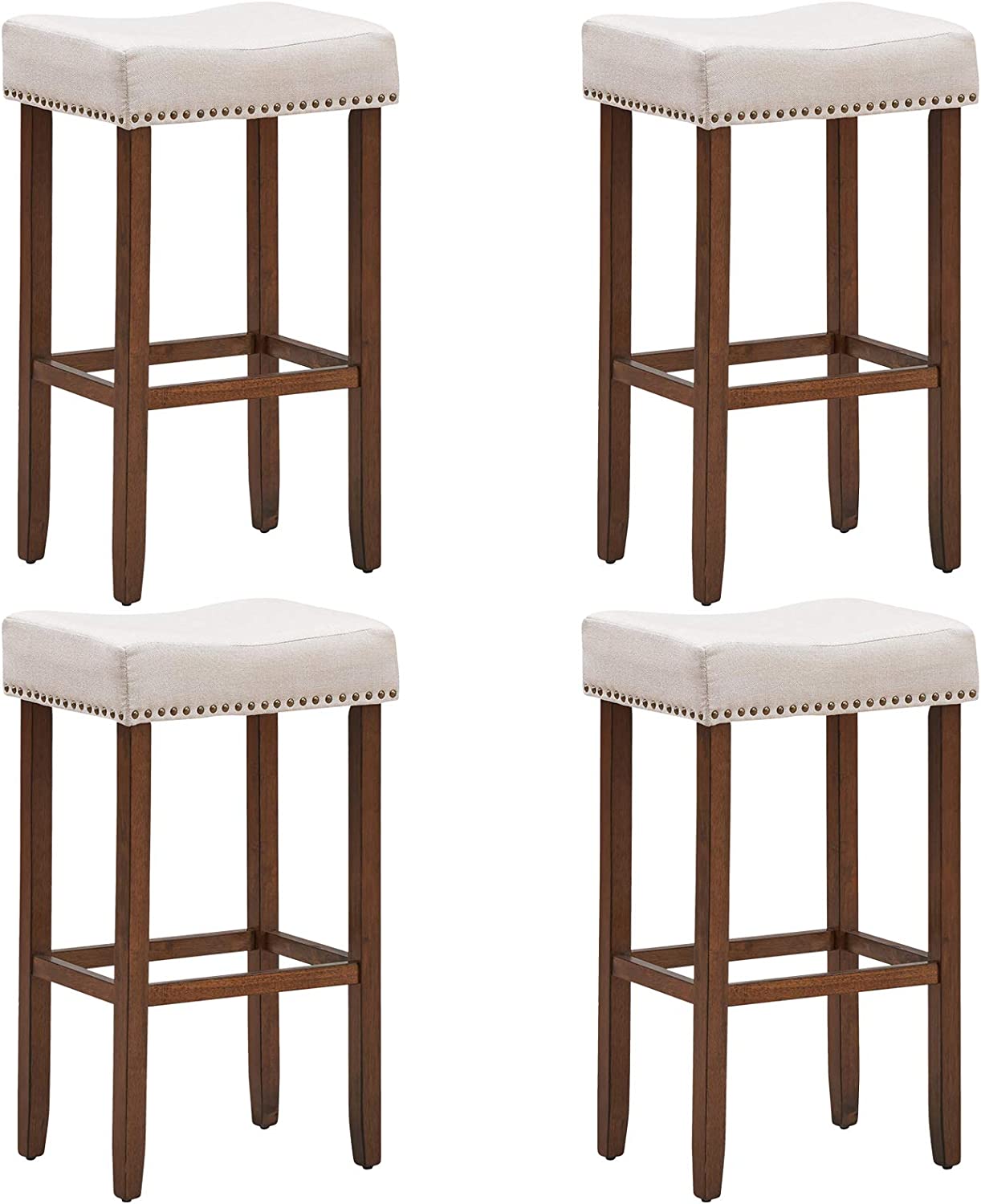 Counter Height Bar Stools 24-inch Height Backless Saddle Stools with ...