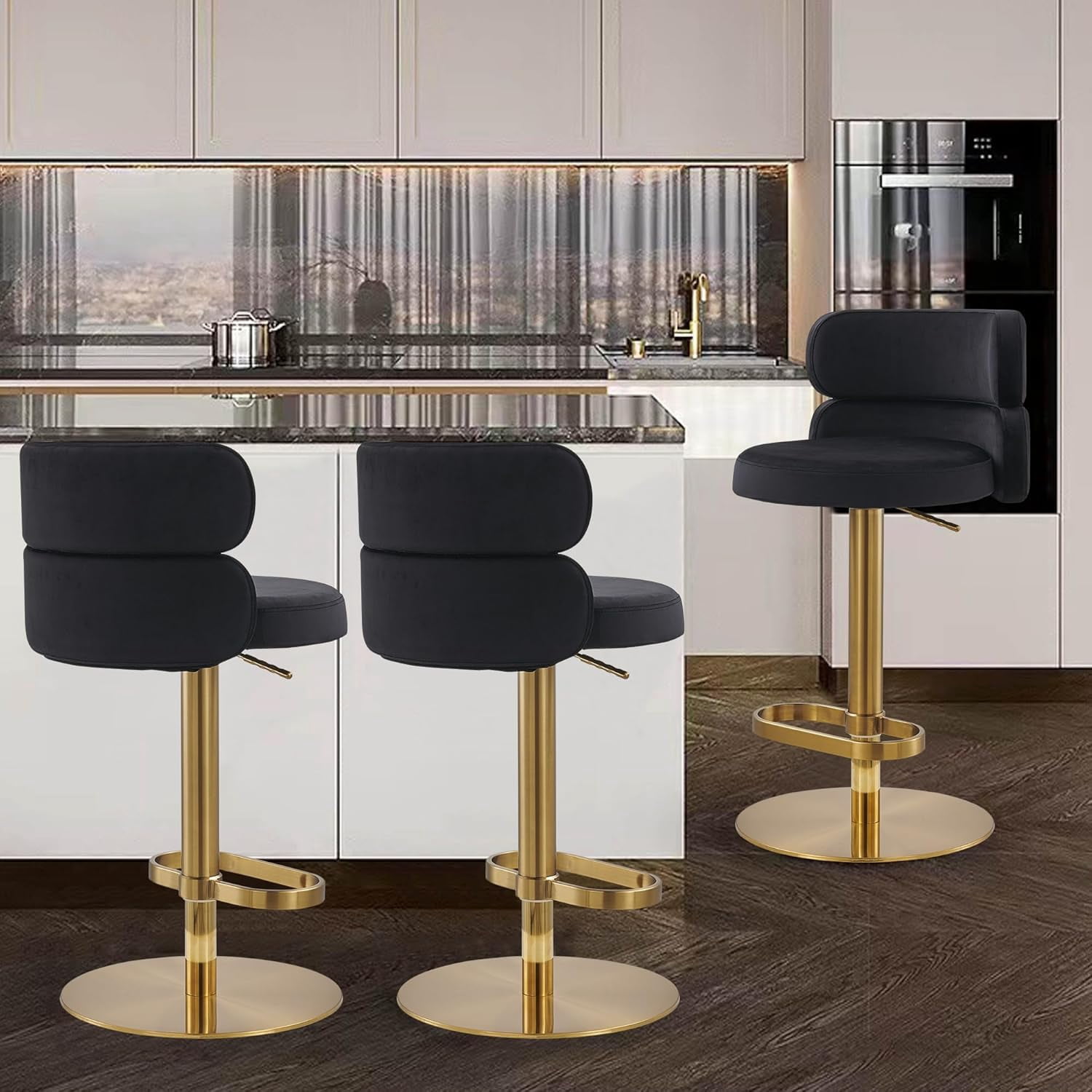 Counter Height Bar Stools with Back Modern Adjustable Height Barstools ...