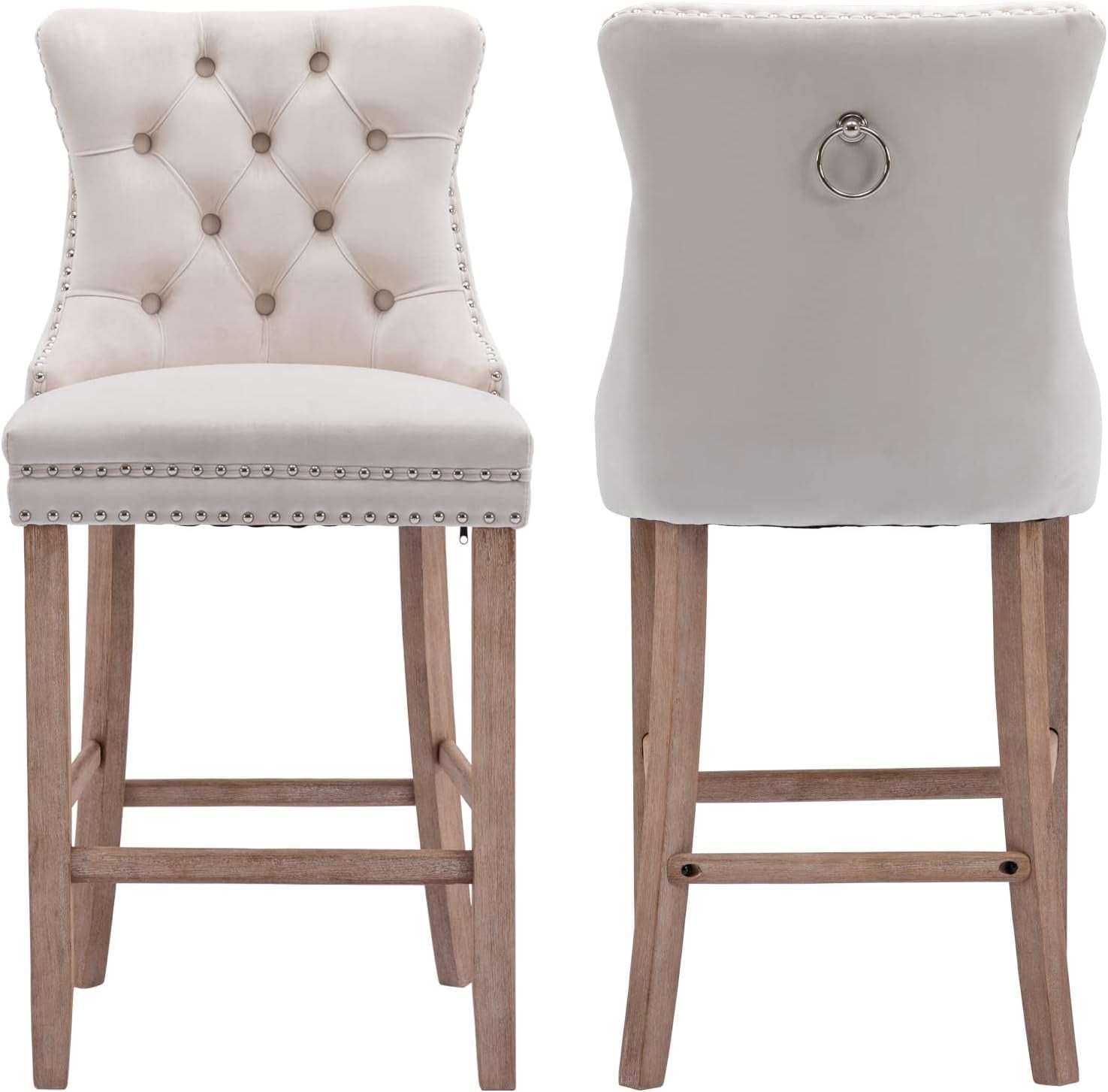 Counter Height Bar Stools Bar Stools with Back and Sturdy Solid Wood ...