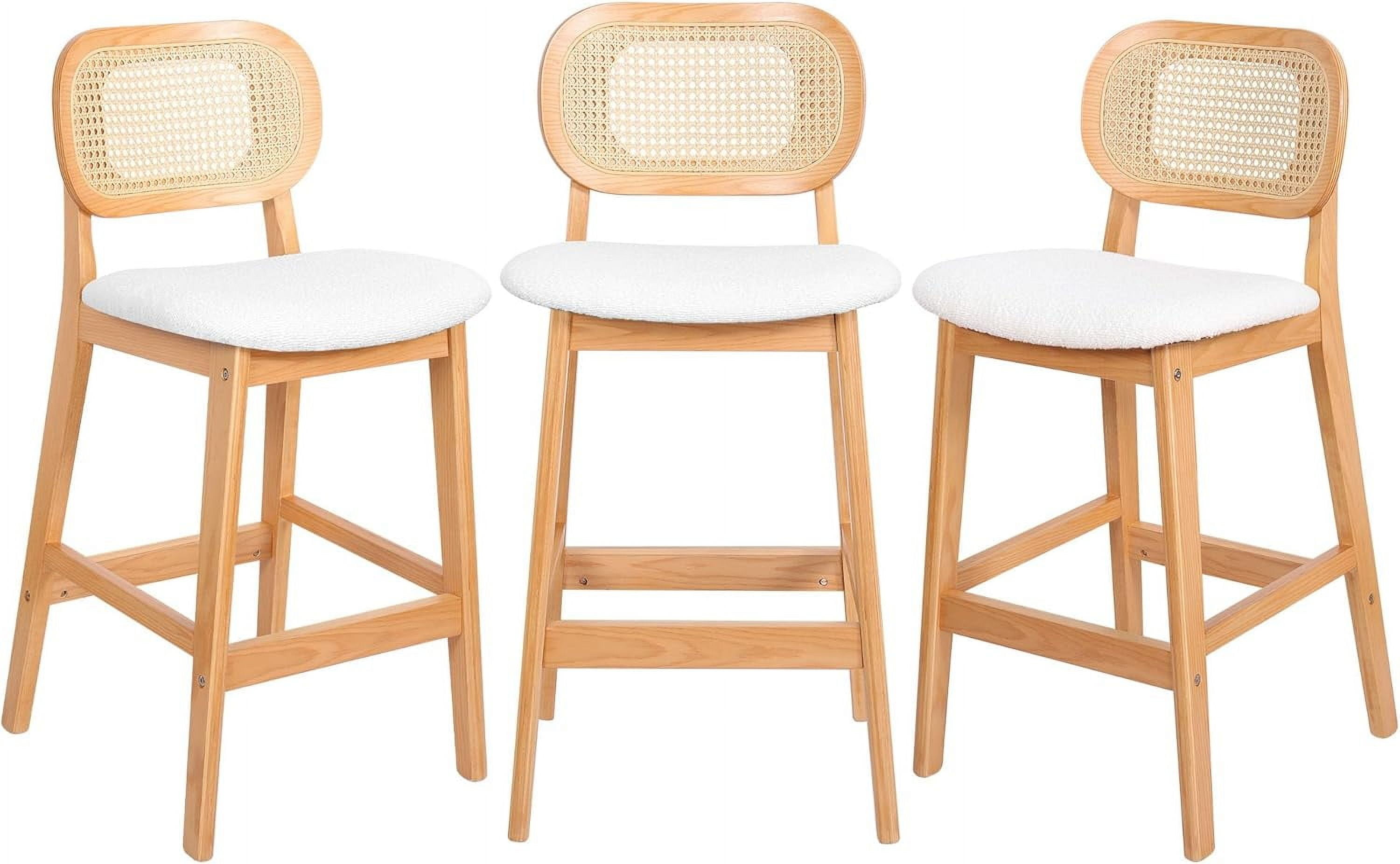 Counter Height Bar Stools Barstools with Back and Wood Frame Black ...