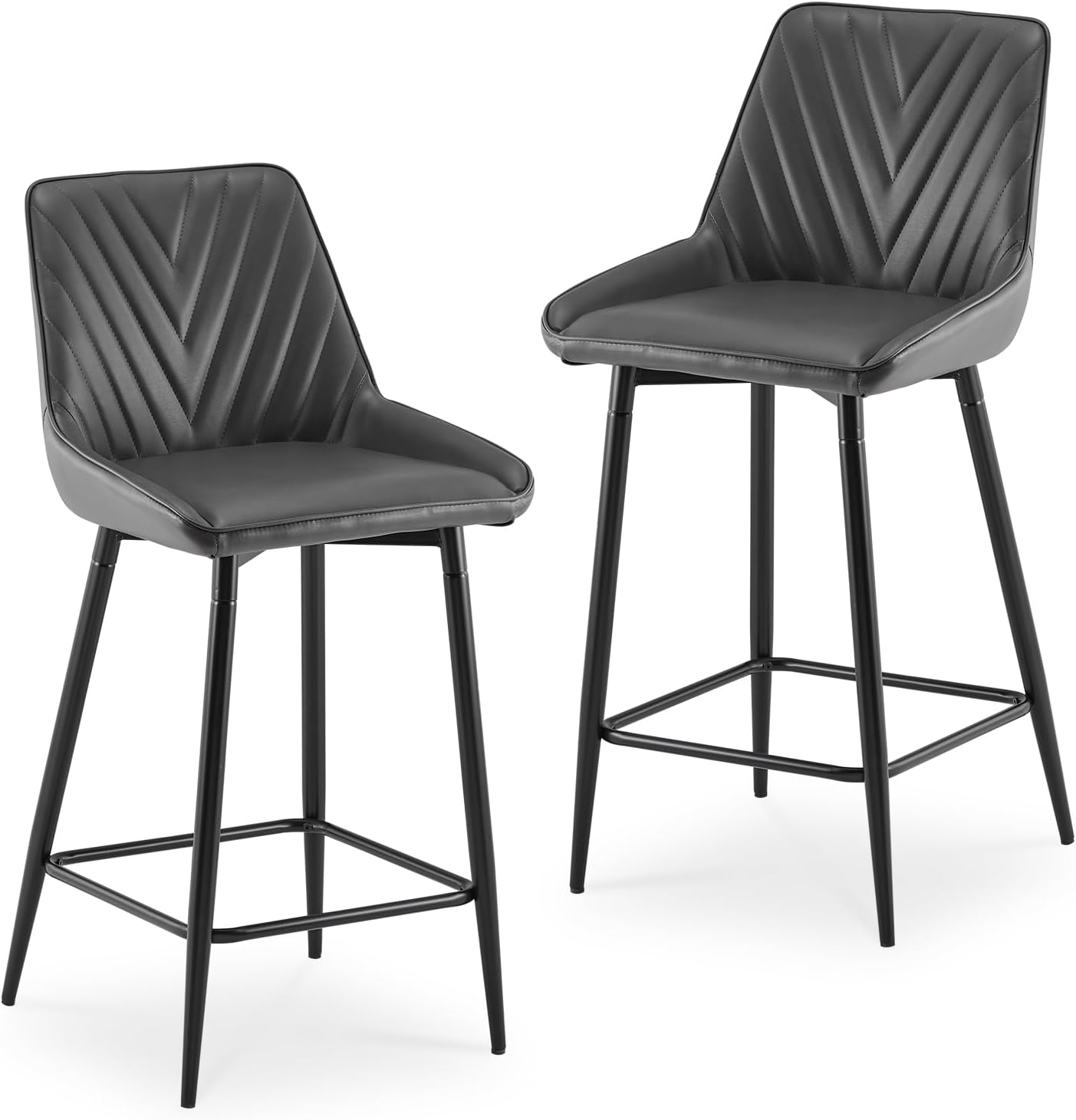 Counter Height Bar Stools Faux Leather Bar Stool with Back(Arrow ...
