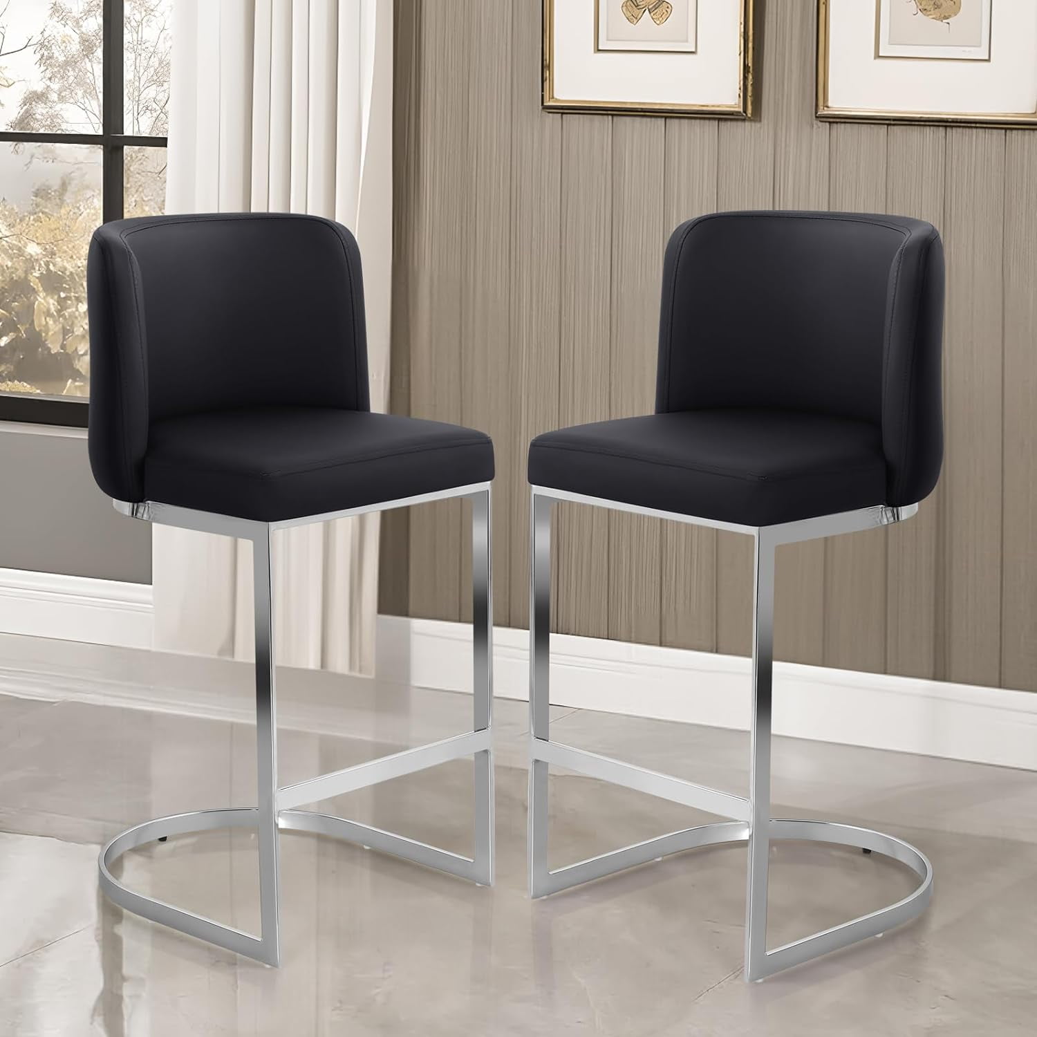 Counter Height Bar Stools Modern 26" Counter Stools with Back and C ...