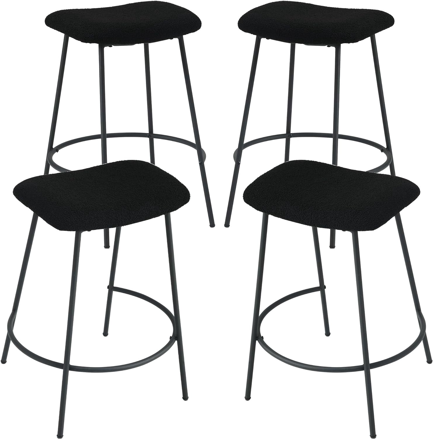 Counter Height Bar Stools, Modern Backless Upholstered Seating for ...