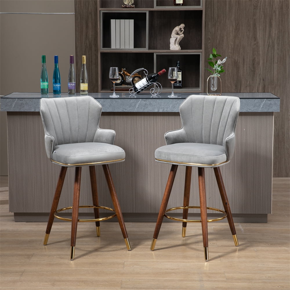 Counter Height Bar Stools, Modern Upholstered Barstools with Ergonomic ...