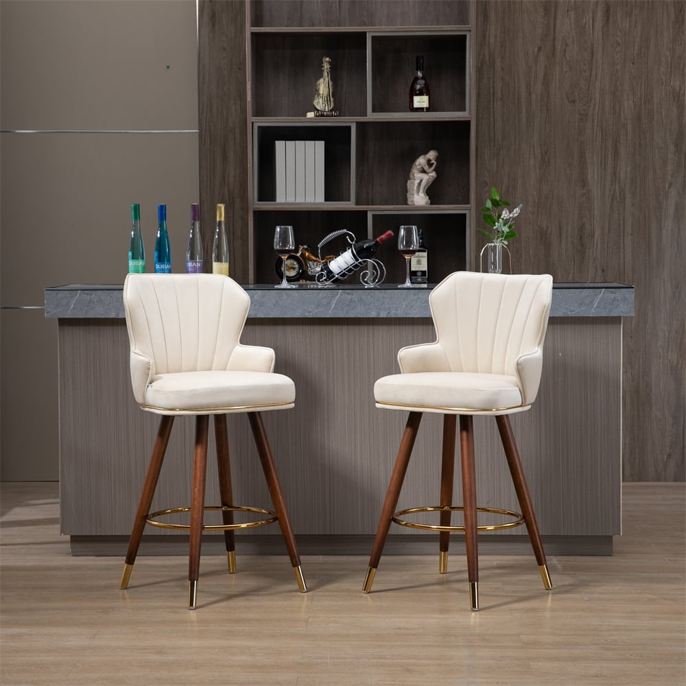Counter Height Bar Stools, Modern Upholstered Barstools with Ergonomic ...