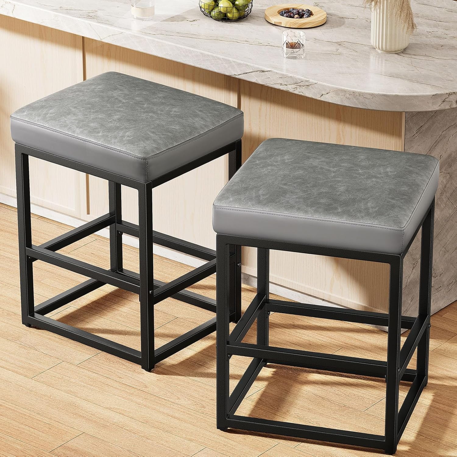 Counter Height Bar Stools Set of 2, 24" Barstools for Kitchen ...