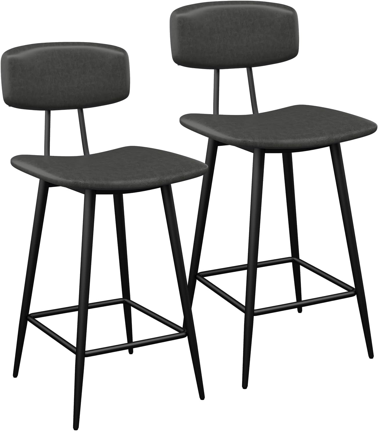 Counter Height Bar Stools Set of 2, 25.6 Inch Modern Bar Stools with ...