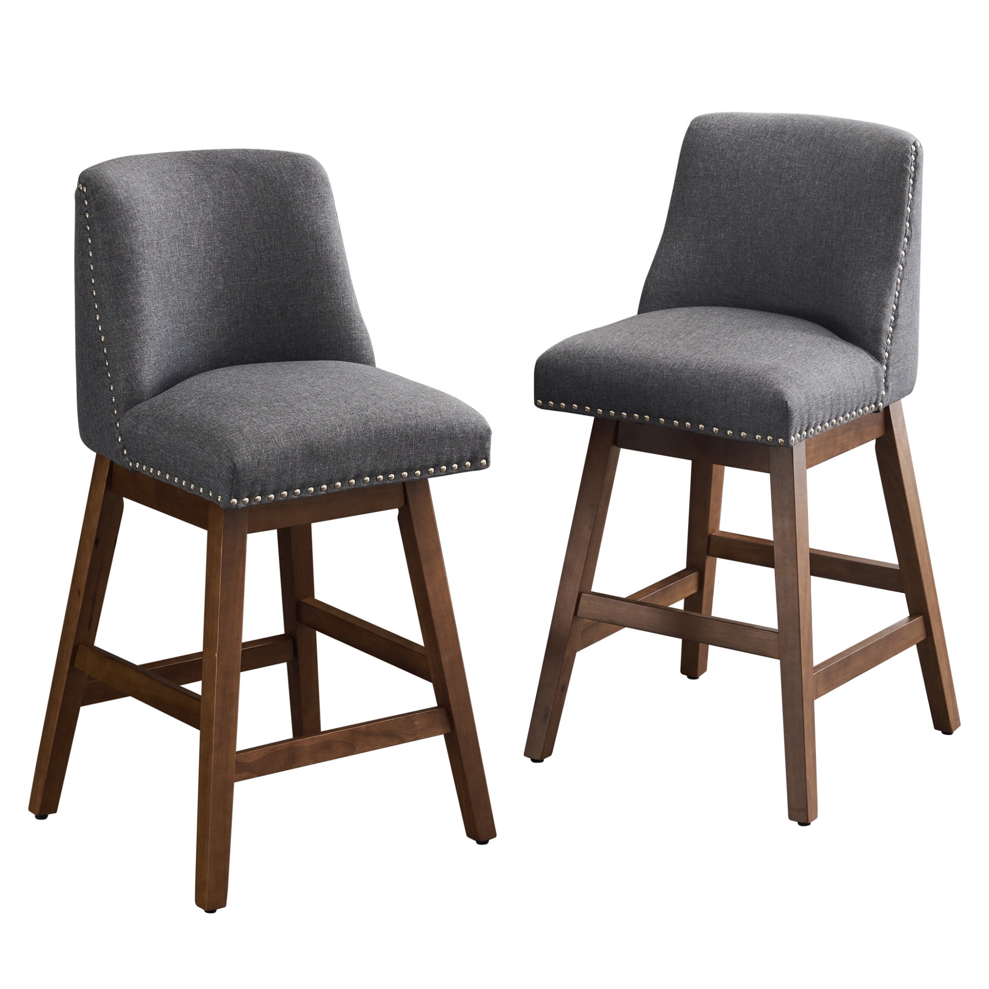 Counter Height Bar Stools Set of 2, 26" Swivel Bar Stools with High ...