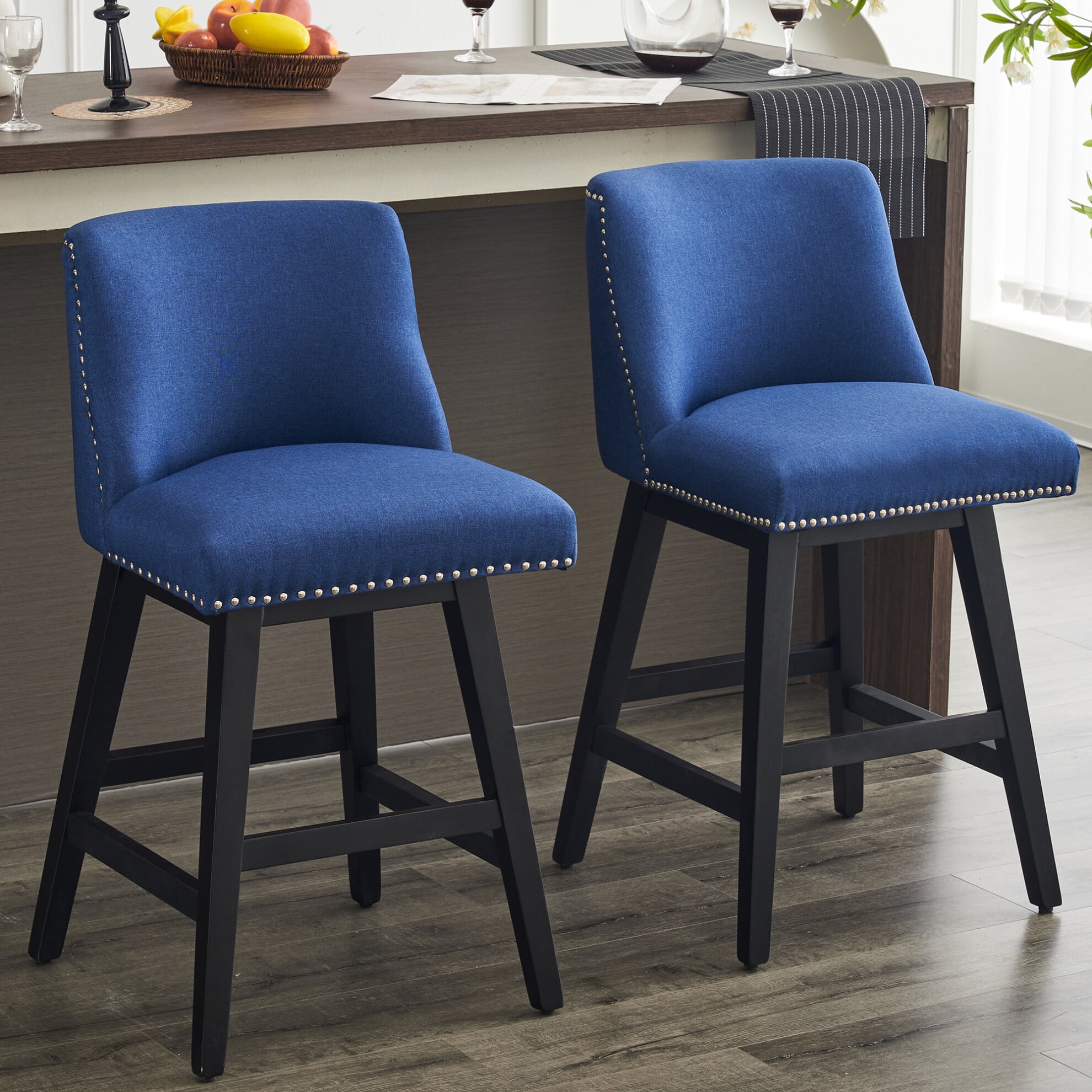 Counter Height Bar Stools Set of 2, 26" Swivel Bar Stools with High ...