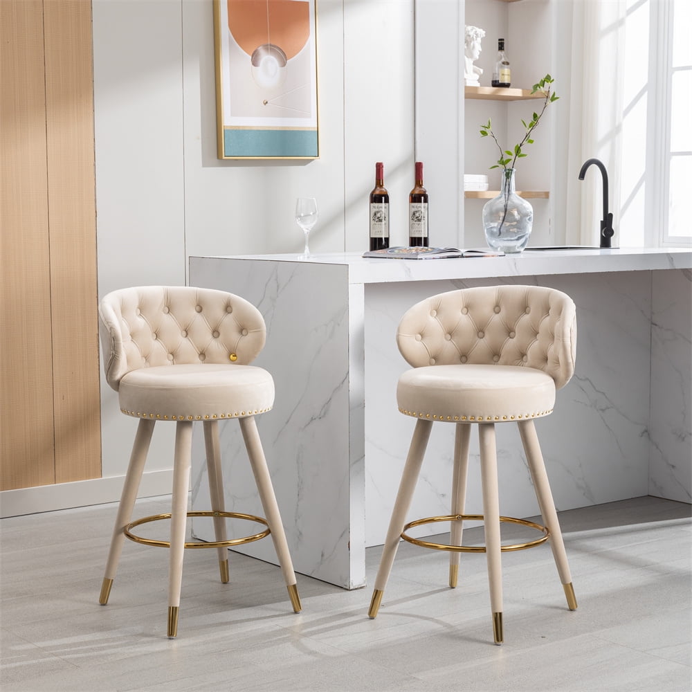 Counter Height Bar Stools Set of 2, 27"H Swivel Bar Stool with ...
