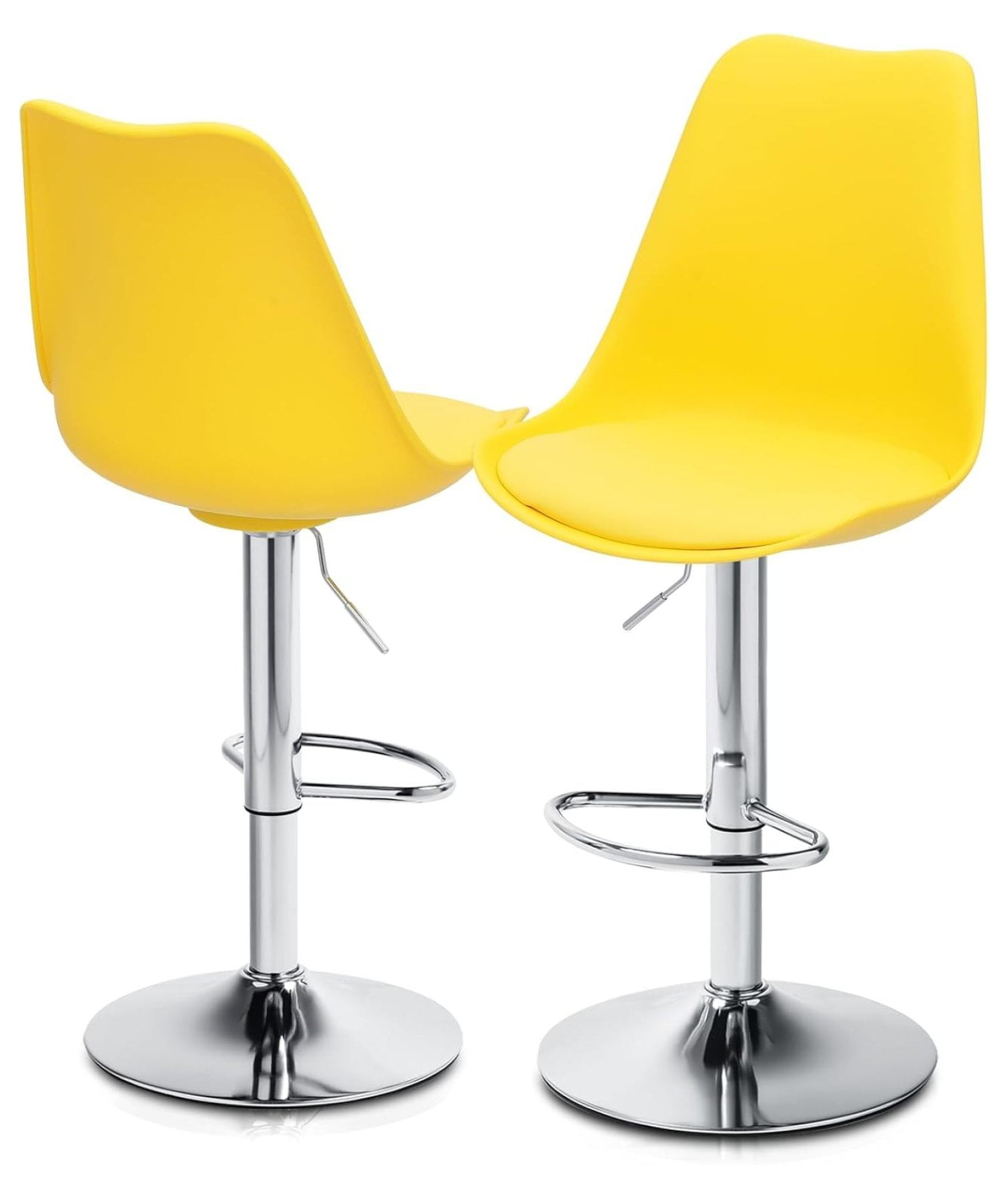 Counter Height Bar Stools Set of 2, Adjustable Height Plastic Bar ...