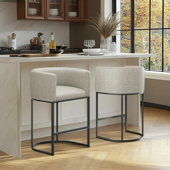 Counter Height Bar Stools Set of 2, Modern Counter Stools for Dining ...