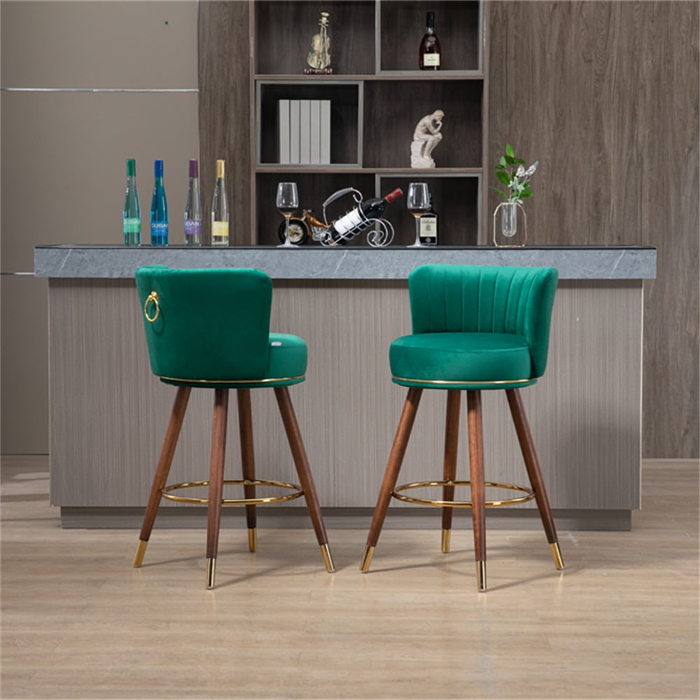 Counter Height Bar Stools Set of 2, Modern Upholstered Bar Chair with ...