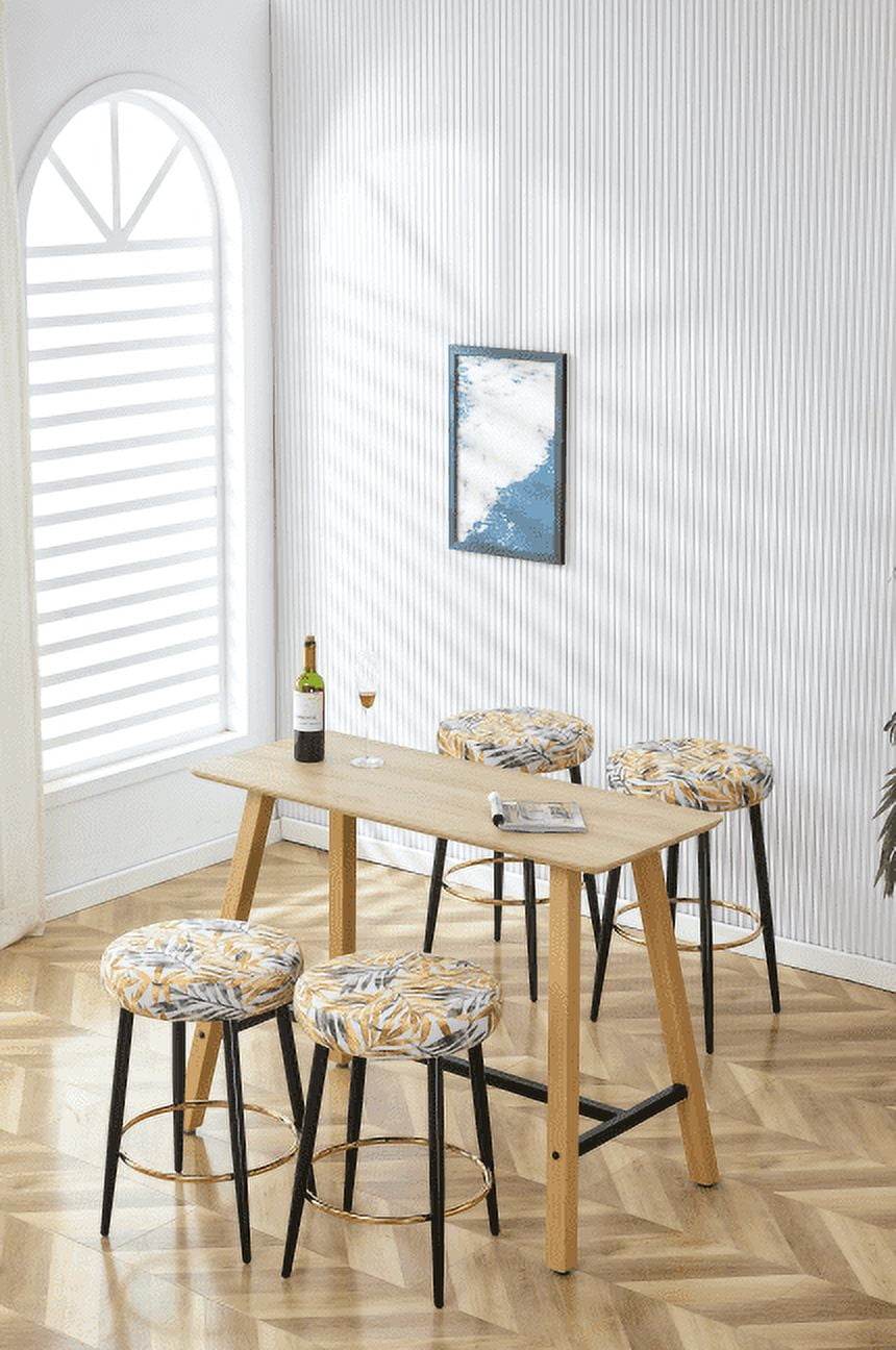 Counter Height Bar Stools Set of 2, PU Kitchen Stools Upholstered ...