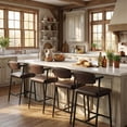 Counter Height Bar Stools Set of 8 with Arms, Soft Leather 8pcs Tall ...