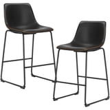 Counter Height Bar Stools Set of 2, 30" Faux Leather Barstools with ...