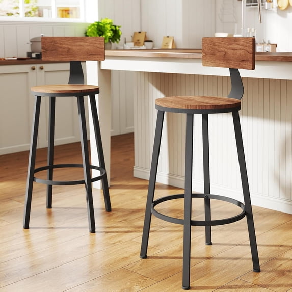 Counter Height Bar Stools, Set of 2, 30" Tall Wooden Barstools for ...